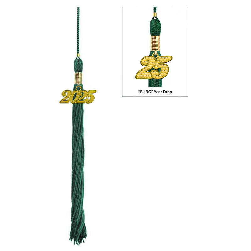 Birrete Y Borla Verde Cazador Mate De Secundaria Graduacion